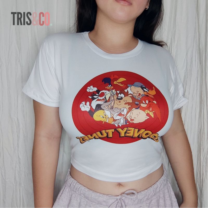 Looney Tunes Aesthetic Graphic Crop Top Tees Shopee Philippines