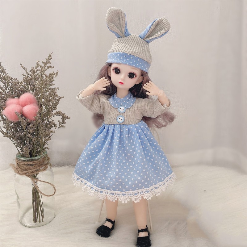 BJD 30CM Doll With 12 Moveable Joints - 1/6 Scale Dress Up Toy Brown ...