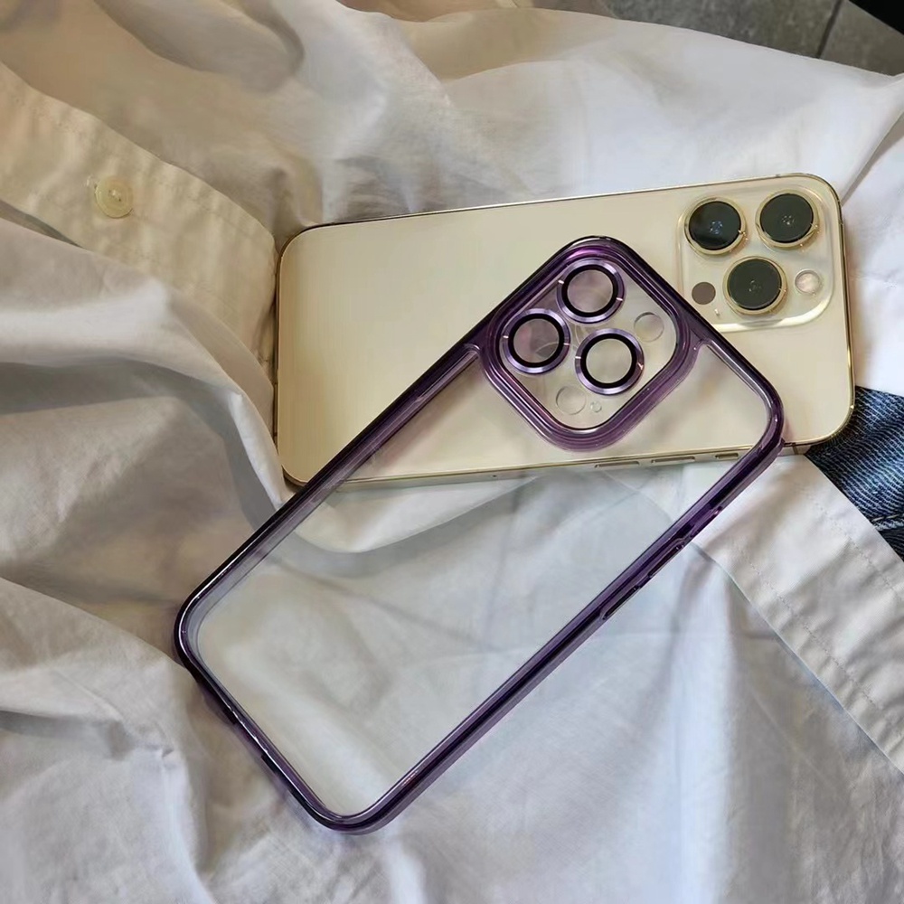 【Deep Purple】Clear Crystal Phone Case For iPhone 14 Pro Max 13 Pro Max ...