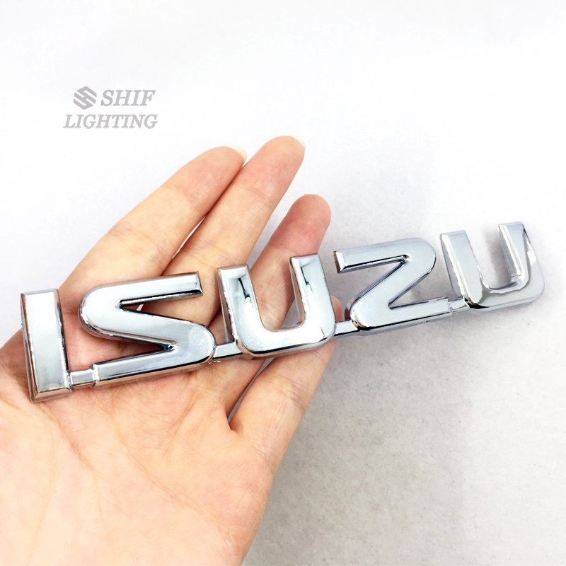 1 x ABS Chrome ISUZU Logo Letter Car Side Rear Trunk Emblem Sticker ...