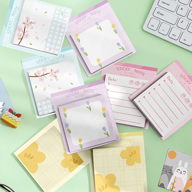 Basic Pastel Random Simple Flower Sticky Notes Memo Post it List ...