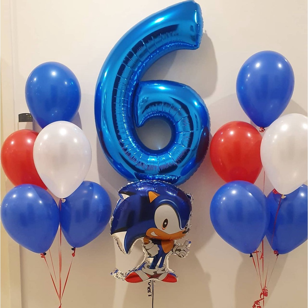 Children's Birthday Party Decoration Sonic Hedgehog Foil Balloon ...