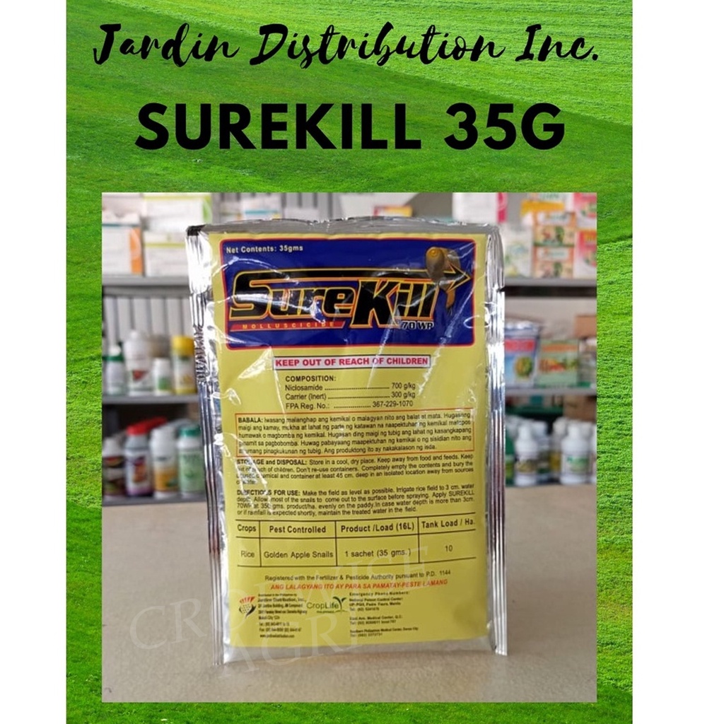 SUREKILL 70WP Molluscicide Kuhol Killer 35g | Shopee Philippines