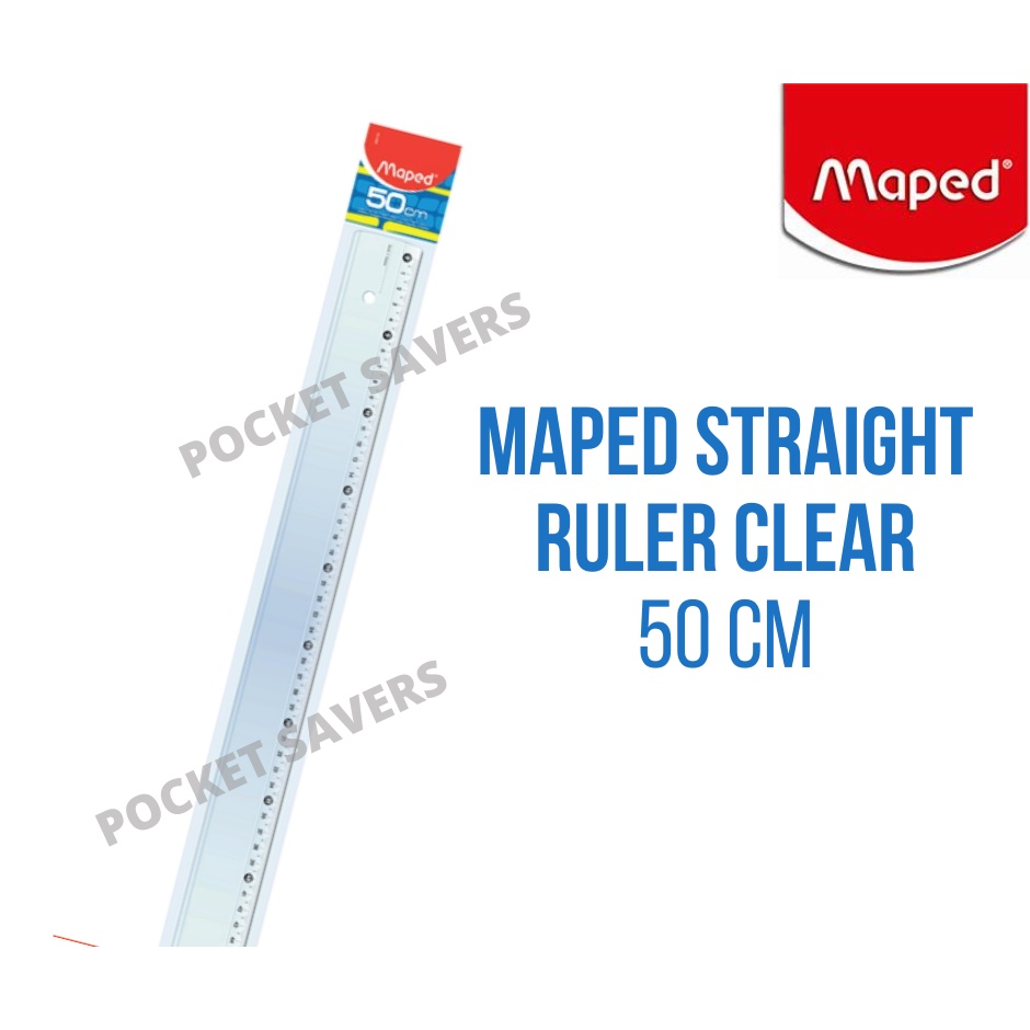 MAPED Straight Ruler 50 cm Clear (UV Ink Scaler Markings) | Shopee ...