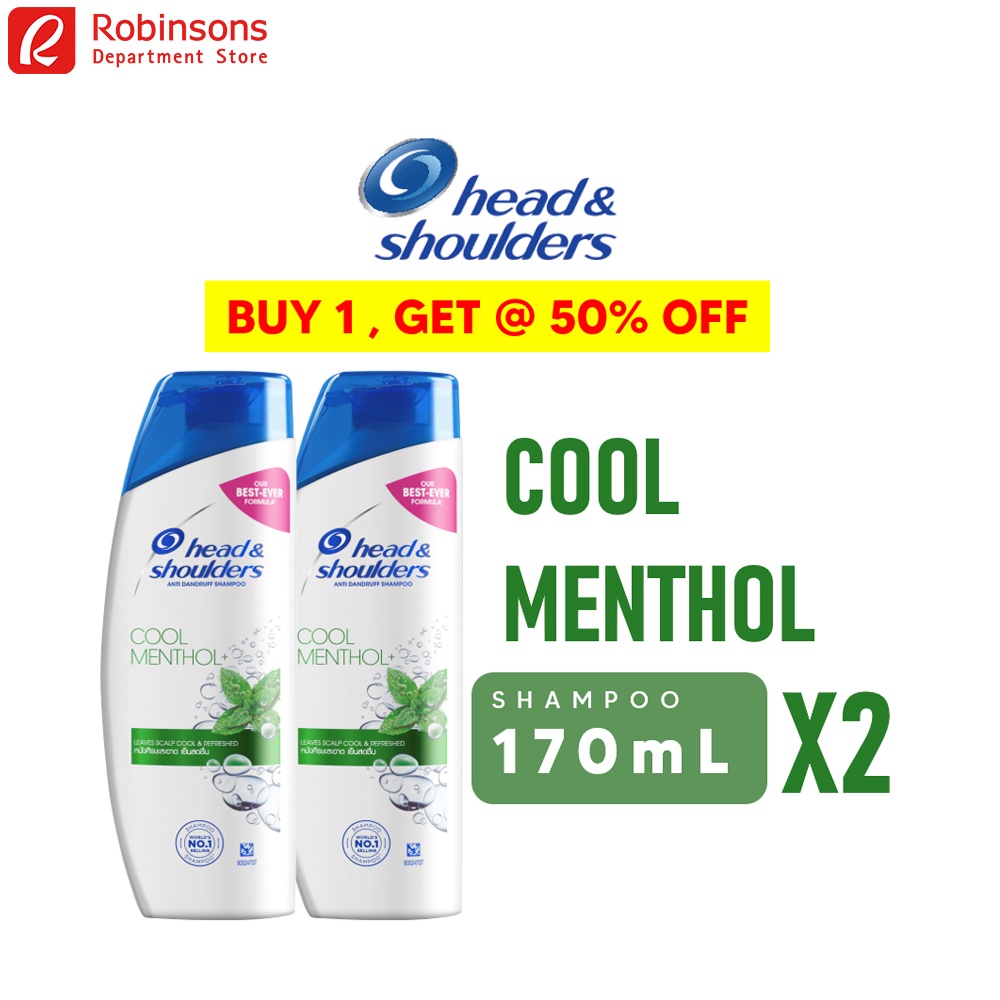 Head & Shoulders Shampoo Cool Menthol 170ml Buy 2 Get the 2nd at 50% ...