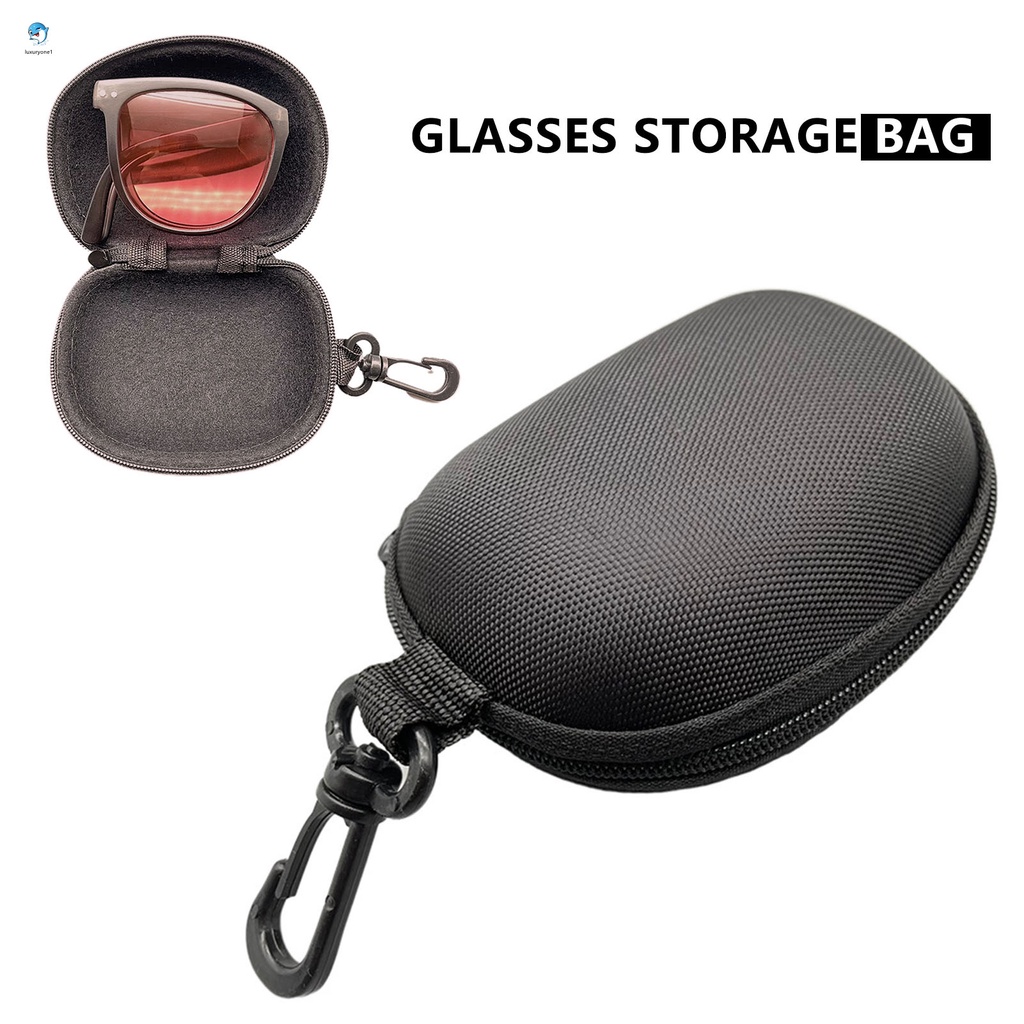 Glasses Case for Foldable Glass Zipper Hard Eyeglass Case Box with Hook ...