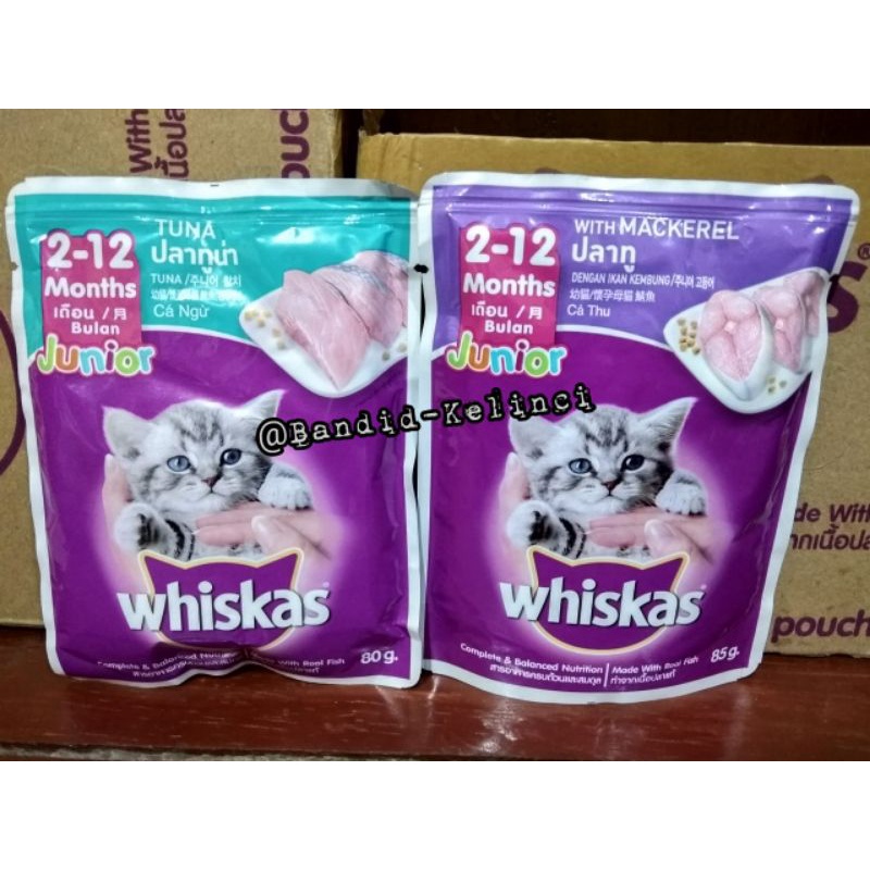 Whiskas JUNIOR POUCH 80gr / Wet food for kittens (2-12 months) | Shopee ...