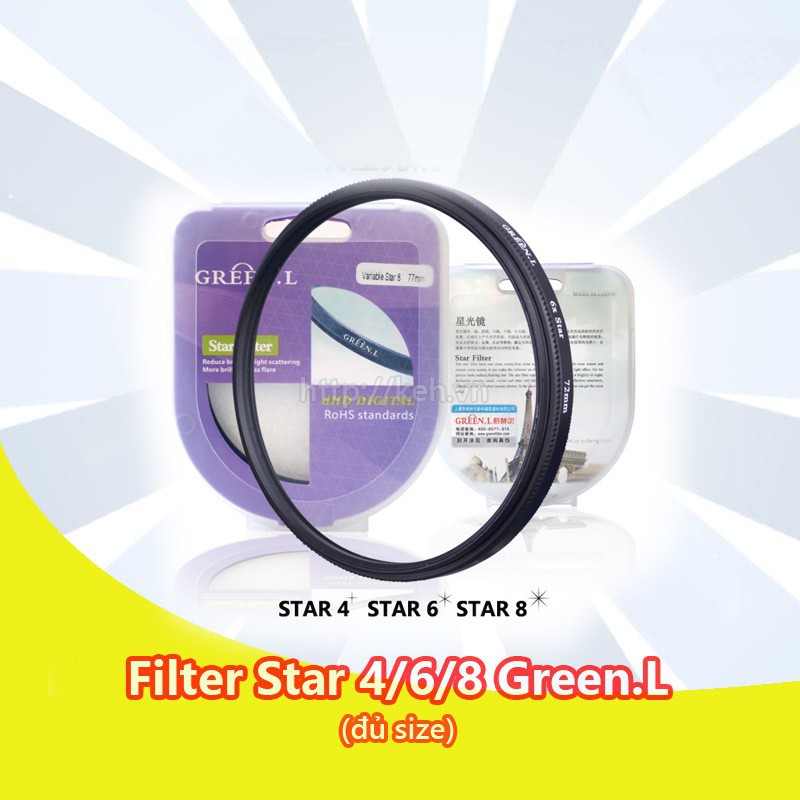 Star filter Green starlight effect filter. L for cameras (all sizes ...