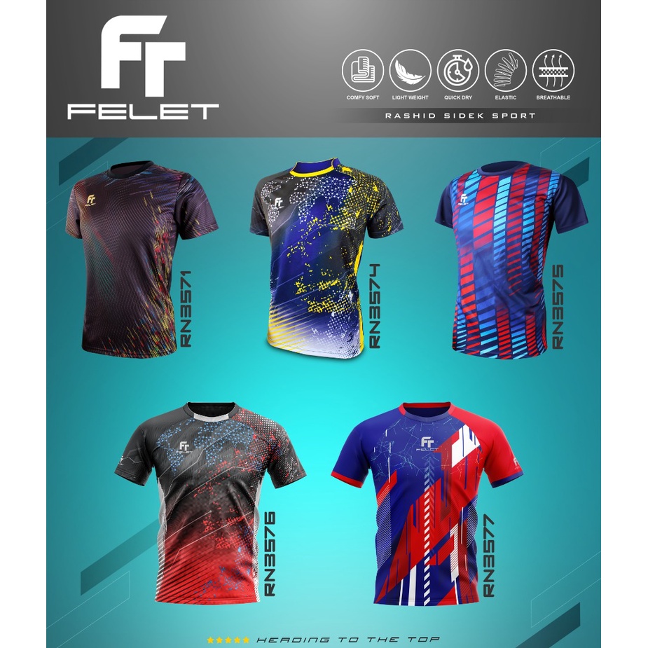 Felet Badminton Shirt Rn3571 Rn3573 Rn3574 Rn3576 Rn3577 Baju Badminton ...