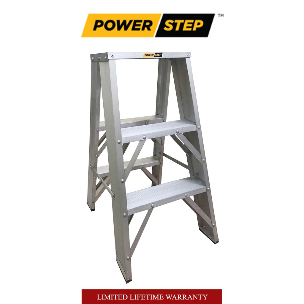 Power Step Aluminum WIDE Twin Step Ladder 30 inches | Shopee Philippines