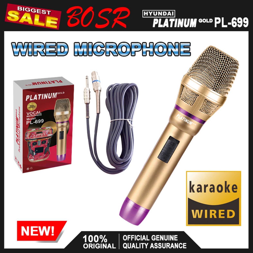 Platinum Gold PL-699 Model Heavy Duty Microphone With 10M Wire | Shopee ...