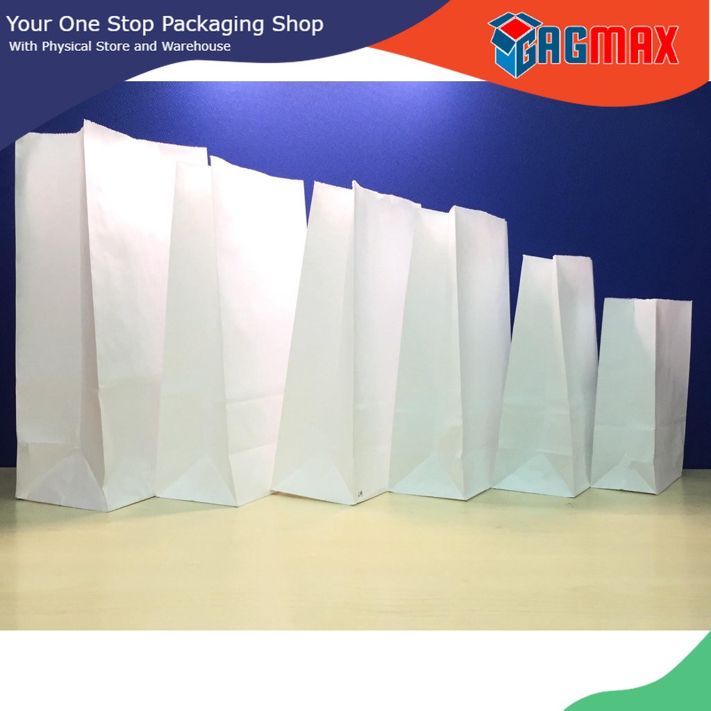 50pcs White Paper Bag | Shopee Philippines