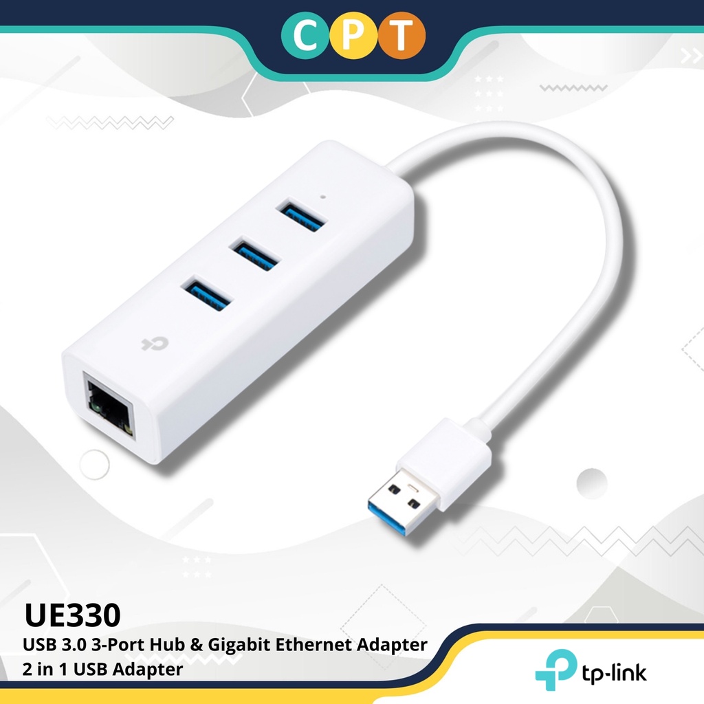Tp-Link UE330 USB 3.0 3-Port Hub & Gigabit Ethernet Adapter 2 in 1 USB Adapter | Shopee Philippines