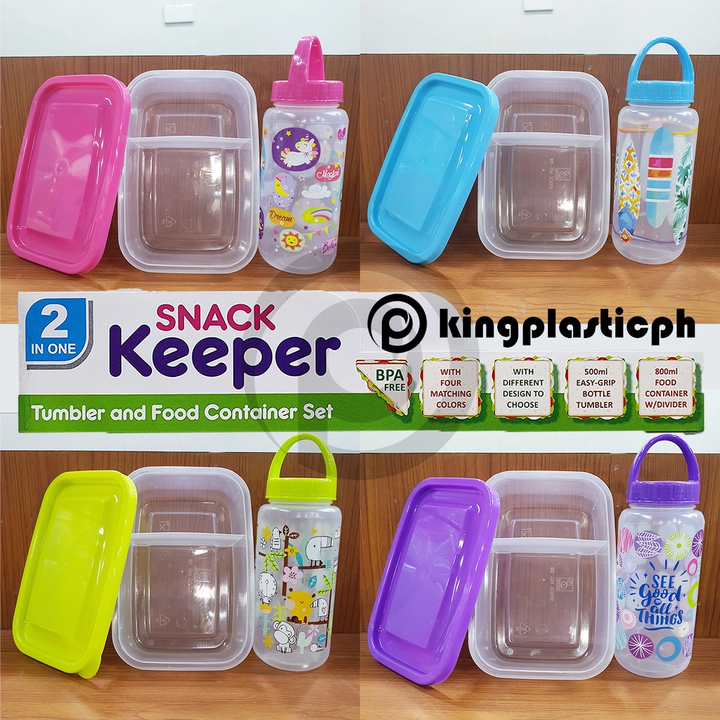 2 in 1 Snack Keeper Lunch Box and Tumbler Set BPA Free Baunan Food ...