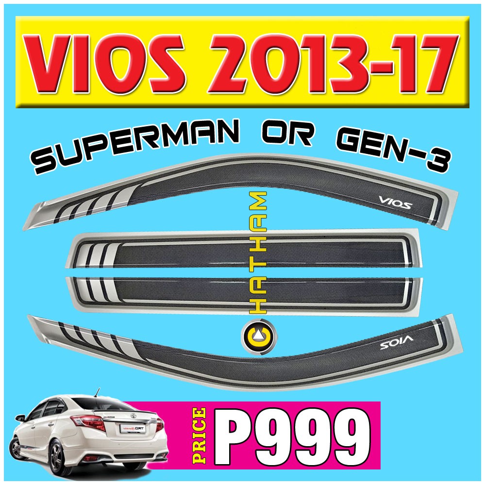 Blacknet Rain Guard Toyota Vios 2013 up to 2017 ( Gen 3 ) Black Net Two ...