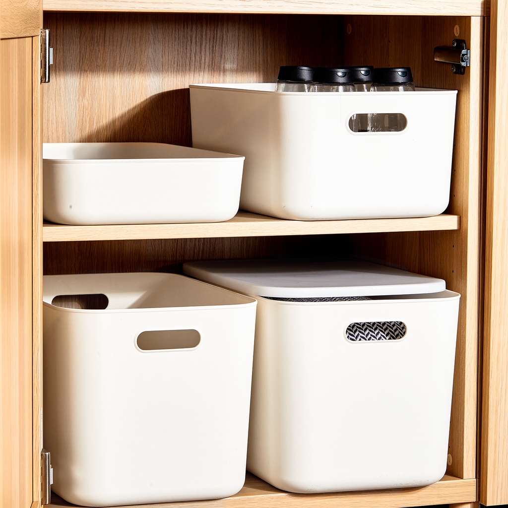 Vusign by Deli Plastic Storage Organizer Box With Lid Organizer Basket ...