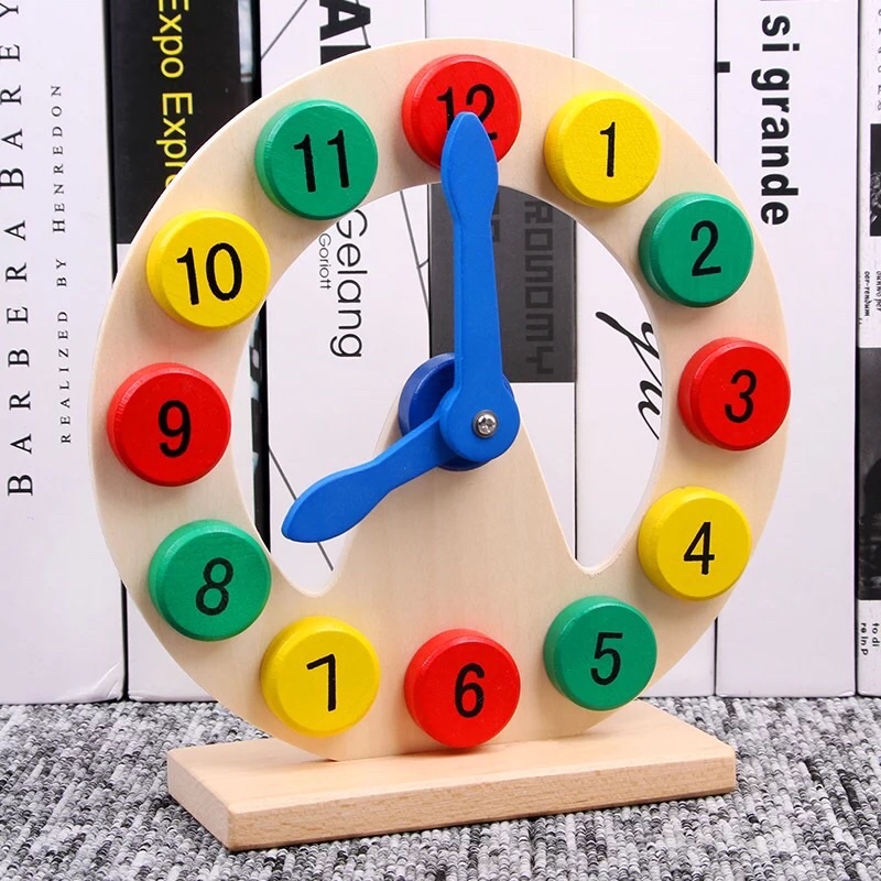 Wooden Montessori clock stand for learning | Shopee Philippines
