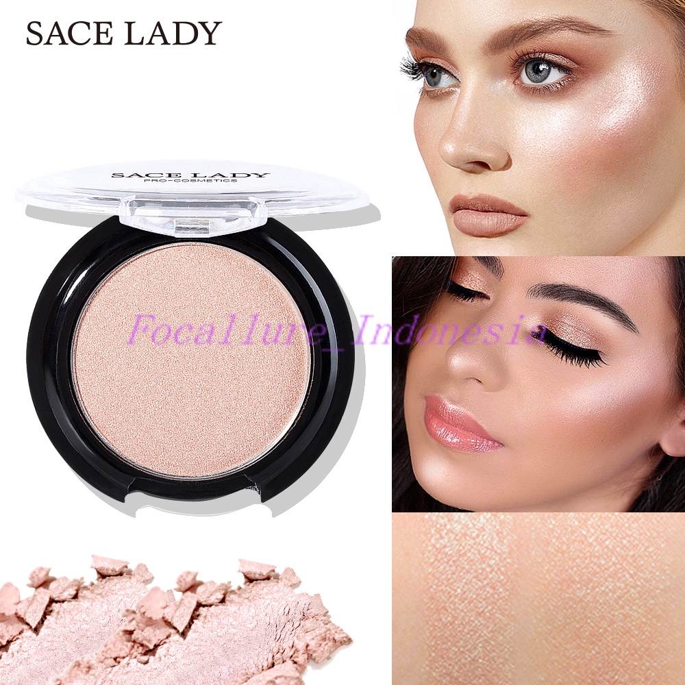 Sace LADY Pearlescent Monochrome Blush Rouge Highlight Bronzing Powder ...