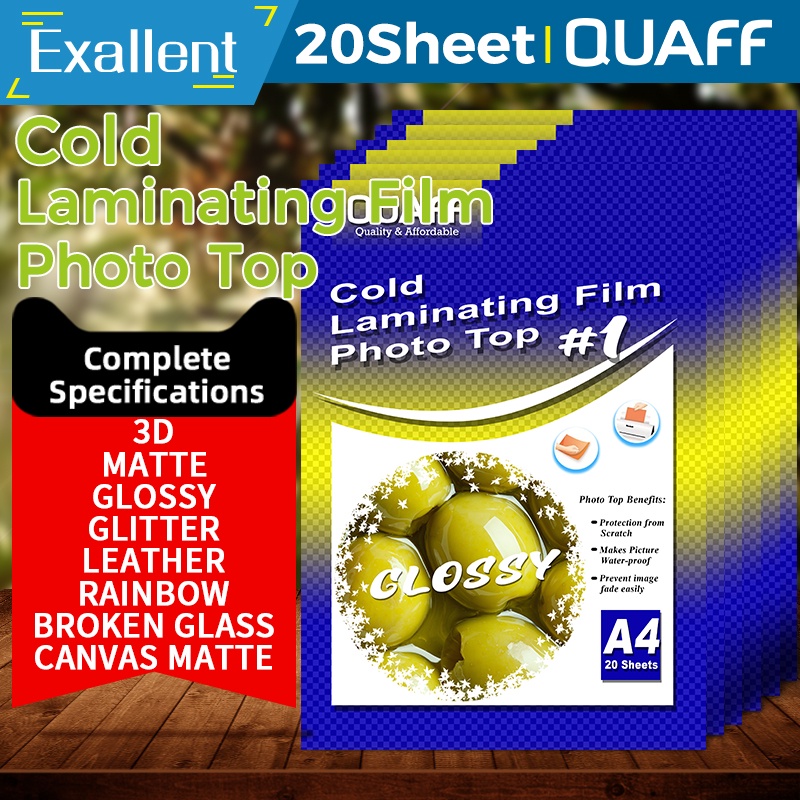 Quaff Photo Top Cold Laminating Film Photo Top A4 ( Glossy / Glitter ...