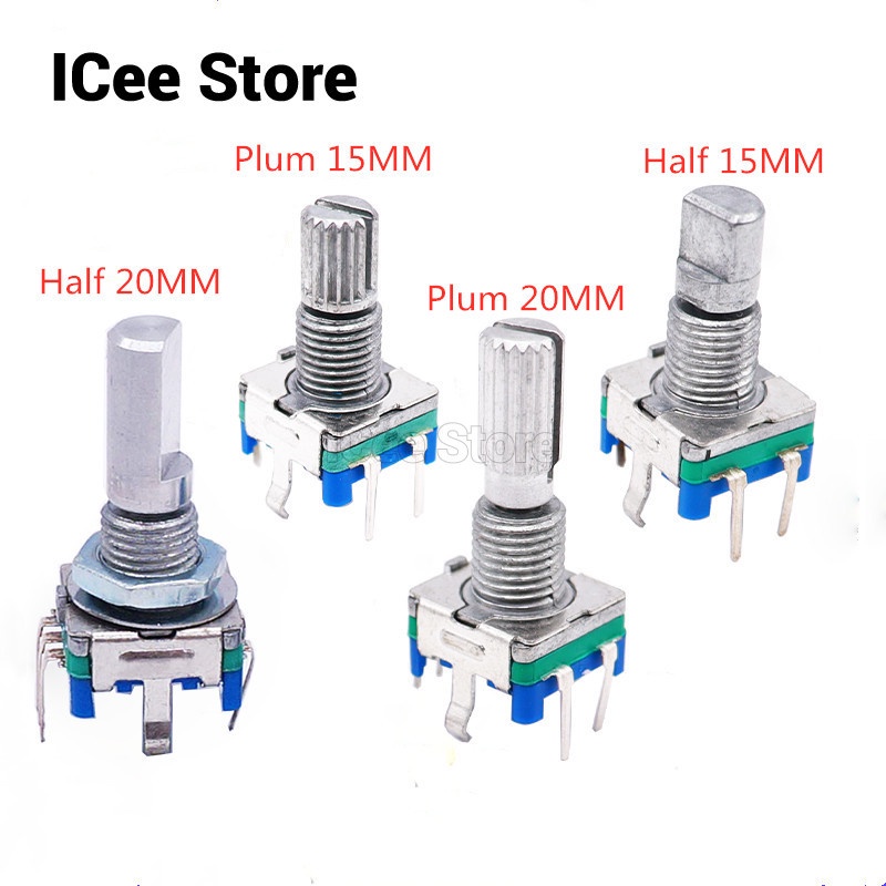 2Pcs EC11 Rotary Encoder Switch 15/20mm 20 Position 360 Degree Plum ...