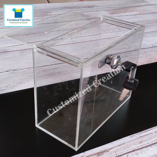 High Quality Acrylic Tip Box with lock and key with free sticker " TIP ...