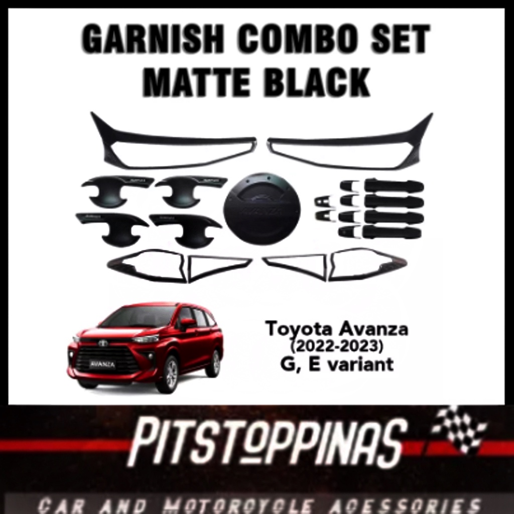Toyota Avanza 2022-2023 Garnish Combo set cover Matte Black for E, G ...