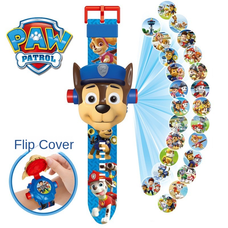 Cartoon Paw Patrol Children Watch 3D Projection Digital Watches Toy for ...