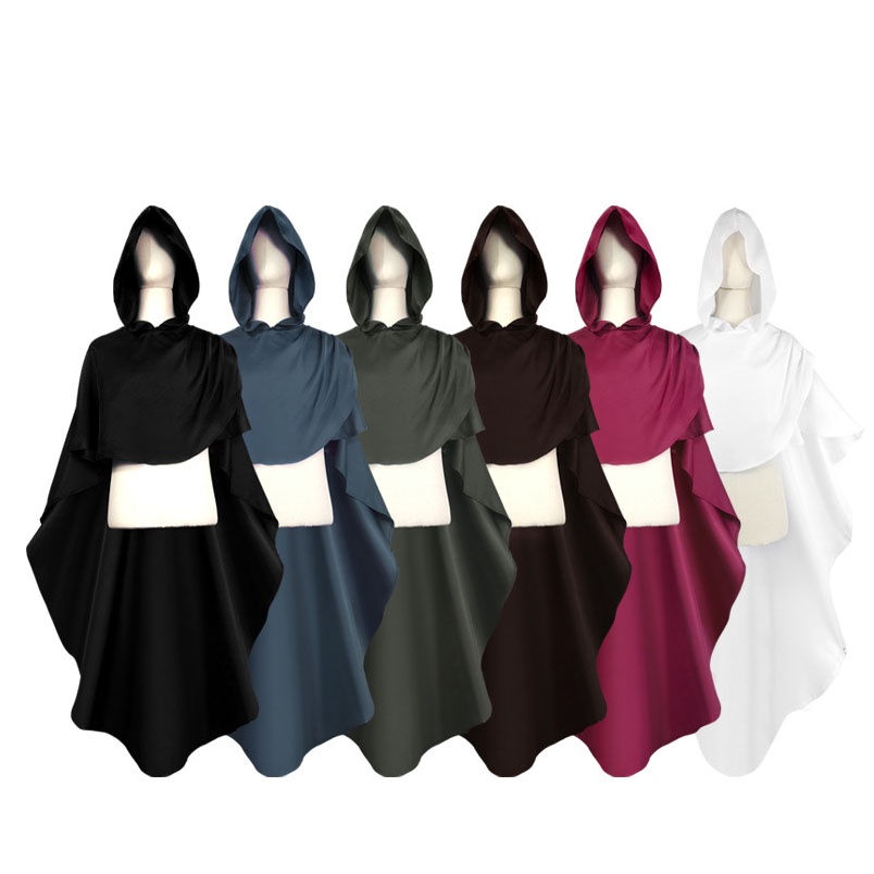Medieval Cosplay Accessories Women Gothic Assassin Hooded Cape Shawl ...