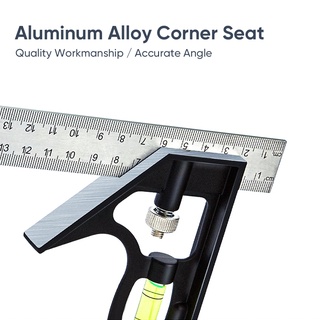 Mitsushi Squala Steel Ruler Adjustable Square Angle Ruler 45/90 Degree ...