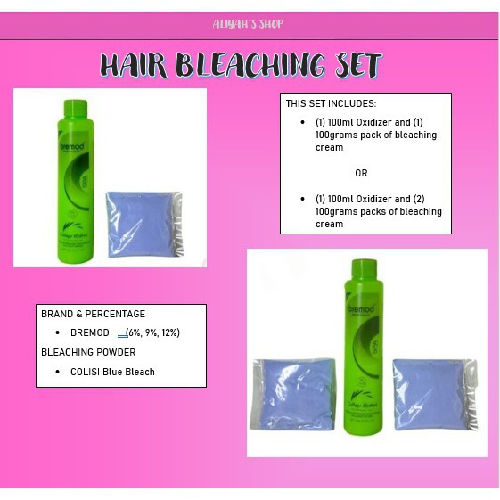 HAIR BLEACHING POWDER SET (Bleach with oxidizing cream) | Shopee ...