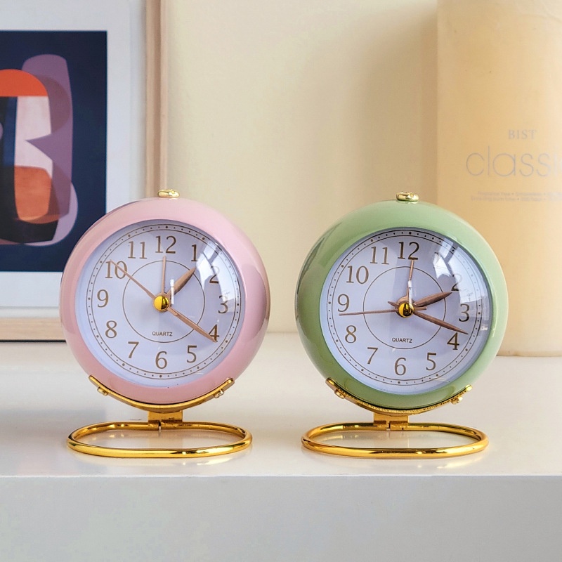 Classy Home Decor Nordic Retro Silent Portable Cute Alarm Clock with ...