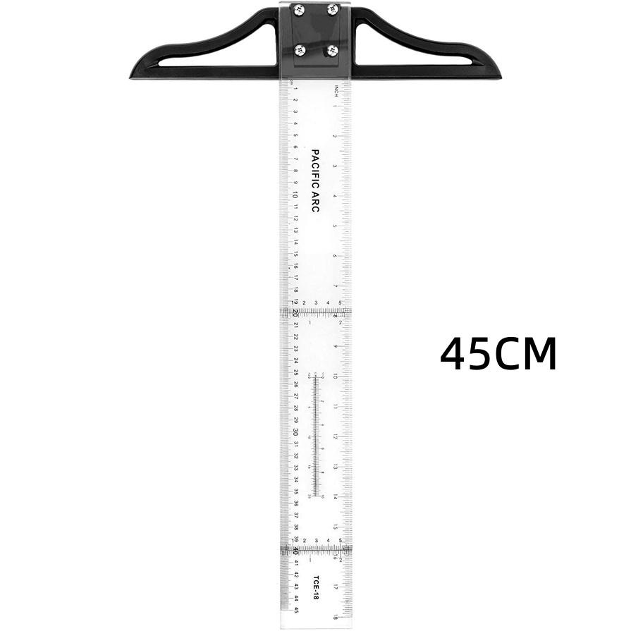 45/60/80cm Plastic T Square Acrylic Graduated Ruler Drafting Detachable ...