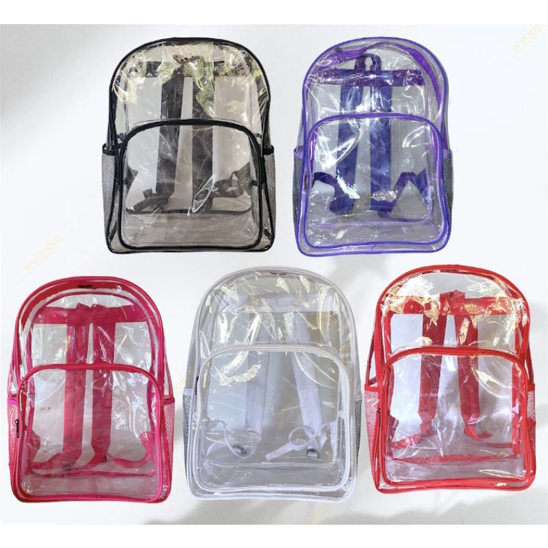 Backpack Transparent Front & Side Pocket | Shopee Philippines