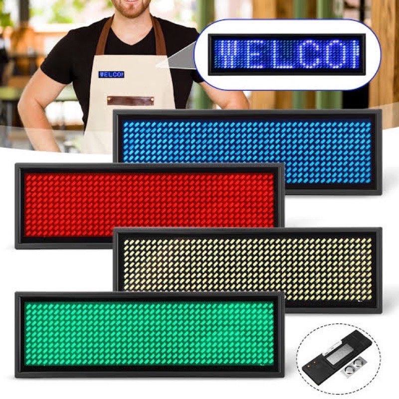 Mini LED Name Badge/Tag for business, Rechargeable LED, Customize ...