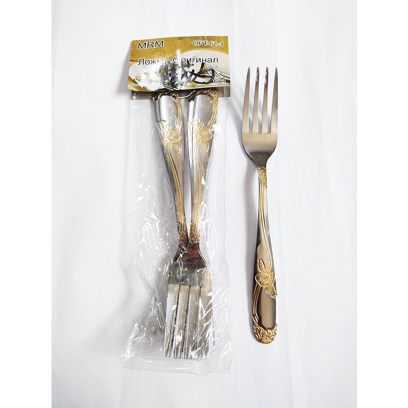 Arabesque gold plated stainless steel 6 piece thick spoons/forks (gold ...