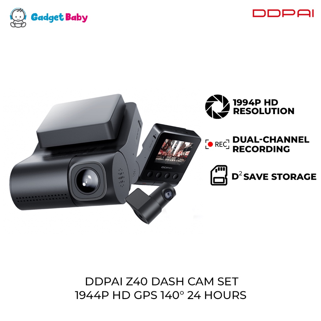 DDPAI Z40 Dash Cam Set With Rear Camera Set 1944p HD GPS 140° 24 Hours ...