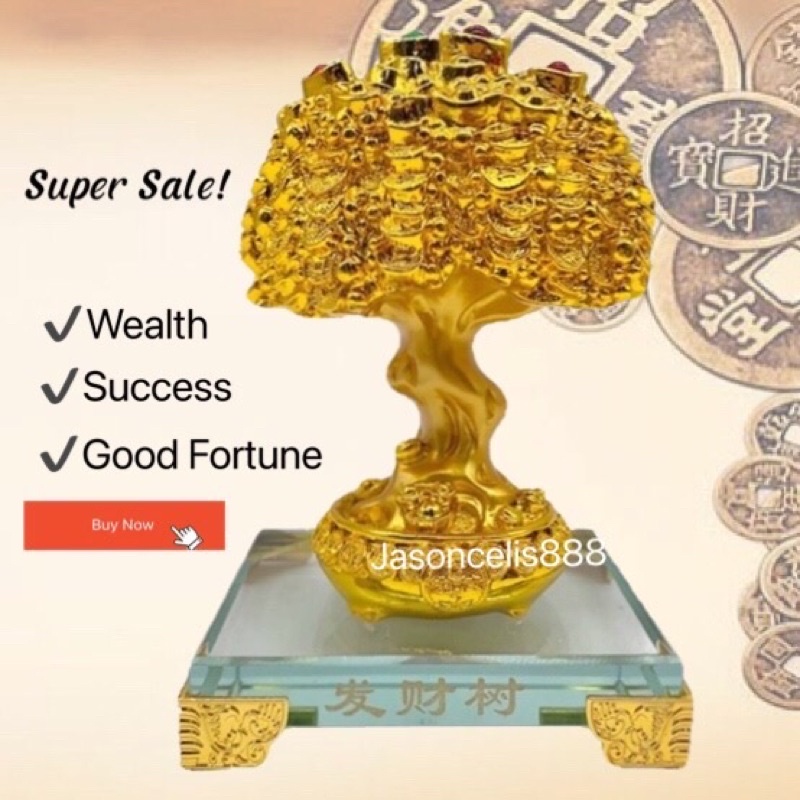 Sale! Fengshui Golden Wealth Tree Money Tree Living Room Home Decor ...