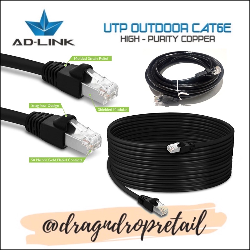 AD-LINK CAT6E UTP Outdoor Ethernet Patch Cable High Speed, High Purity Copper Category 6E Patch ...