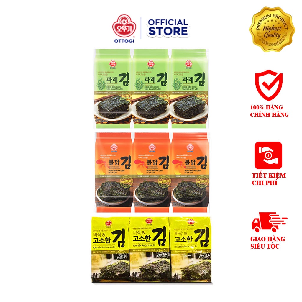 Combo of 3 Instant Seaweed Flavors/ Served with/Ottogi Rice Sprinkles ...