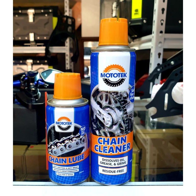 Original Mototek Motorcycle & Bike Chain Cleaner & Chain Lube Set ...