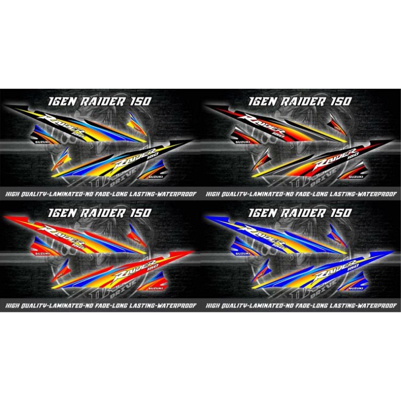 Suzuki Raider 1st Gen. Stock Size Decals'& MTV X AUN DESIGN | Shopee ...