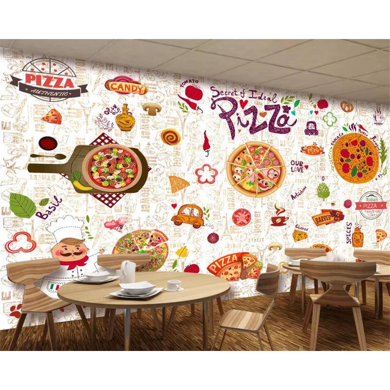 Customize 3D Wallpaper Western Restaurant Pizza Cuisine Storefront ...