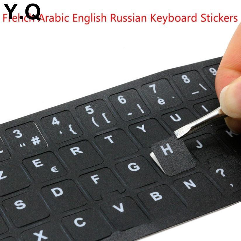 D.F.Keyboard Stickers Russian French Arabic English Waterproof Keyboard ...
