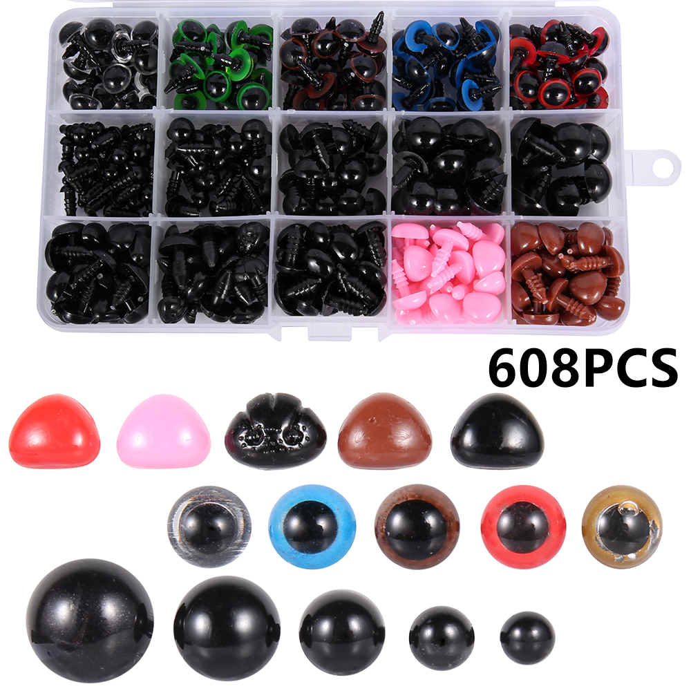 608pcs DIY Toy Art Eye Accessories 6-12mm Safety Eye Teddy Bear Animal ...