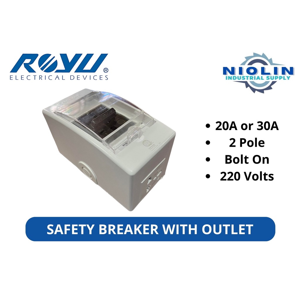 Safety Breaker with Cover & Outlet Moulded Case ( 20A & 30A ) | Shopee ...