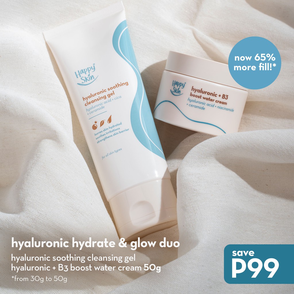Happy Skin Hyaluronic Hydrate & Glow Duo (Cleansing Gel + Water Cream ...