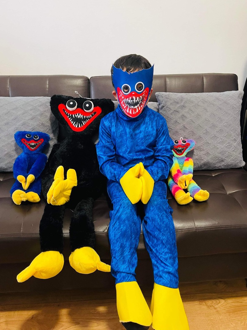 4Pce Set Poppy Playtime Huggy Wuggy Cosplay Costume plush toys for Kids ...