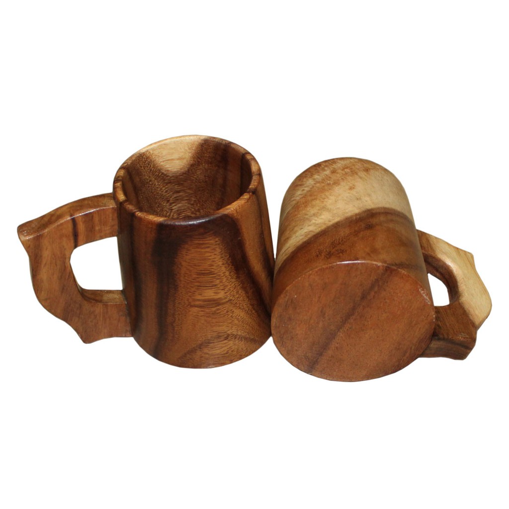 2 pcs Tapered Beer Mug Coffee Mug Wooden Mug 350 ml - 4x4.5 inches ...