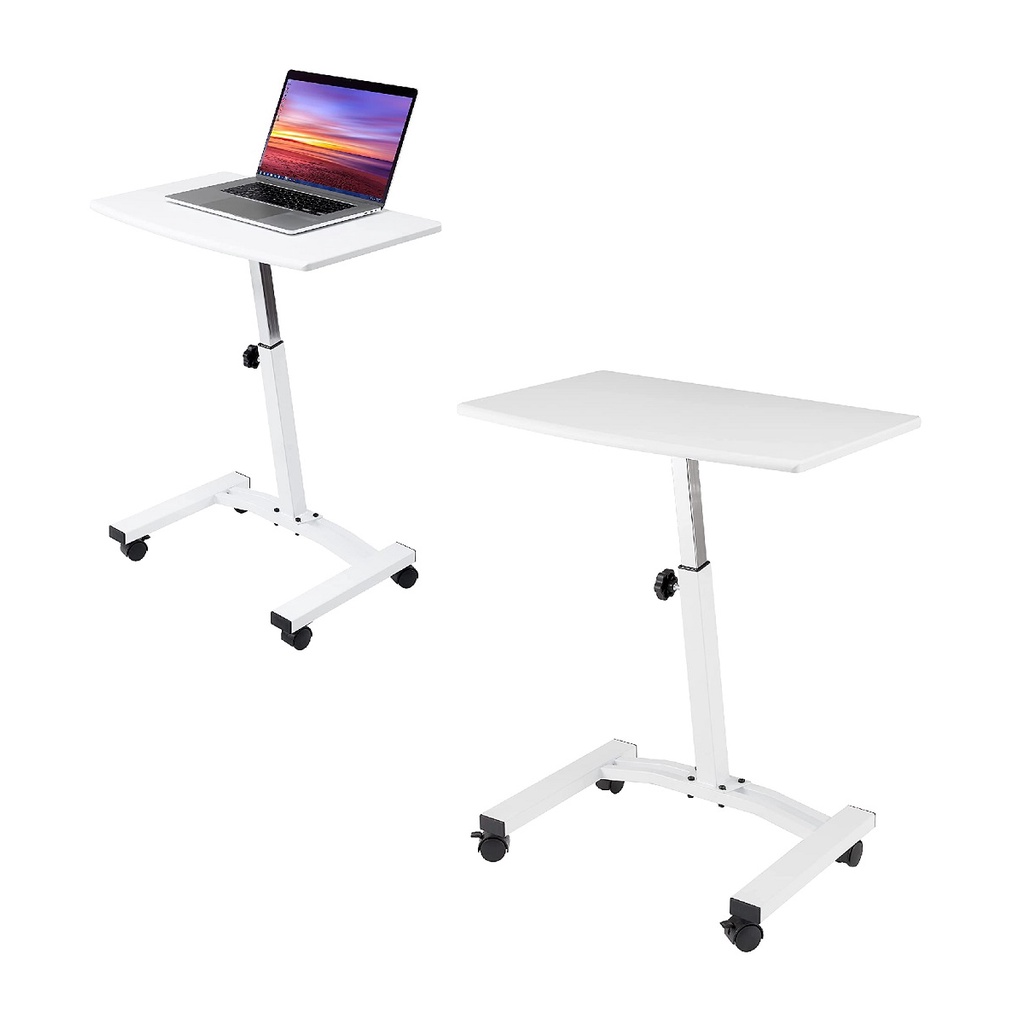 Seville Classics Mobile Laptop Computer Desk Cart White SEVOFF65855 ...