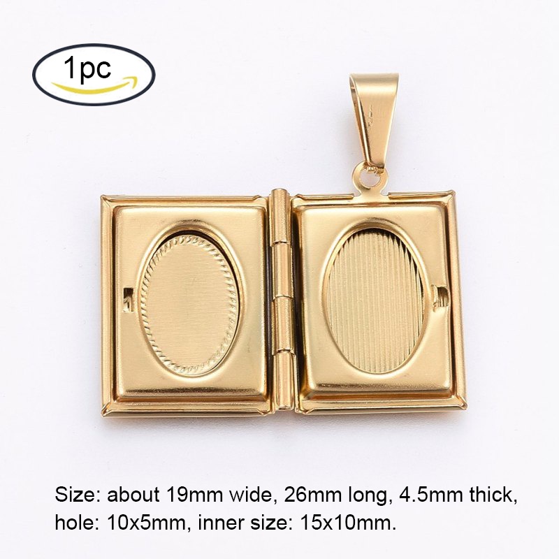 1-5pc 316 Stainless Steel Locket Pendants Photo Frame Charms for ...